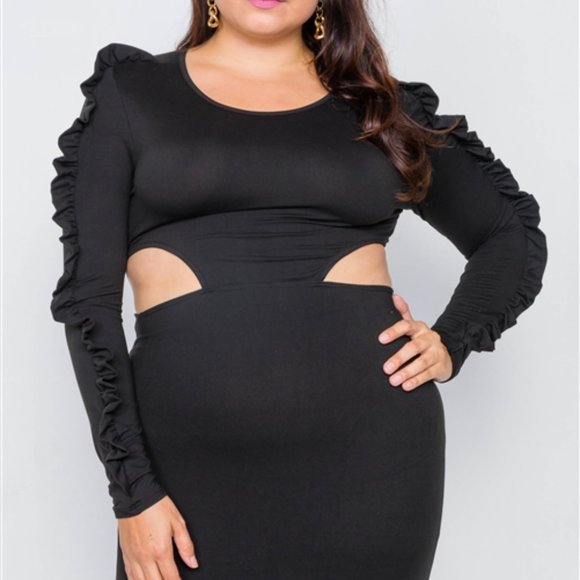Dresses | Plus Size Black Cutout Mini Dress | Poshmark